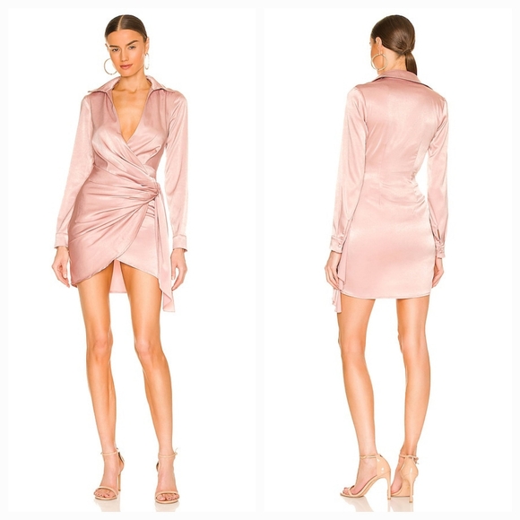 superdown | Dresses | Superdown Sophie Draped Mini Dress In Nude Pink | Poshmark